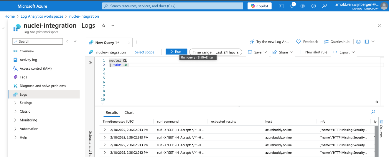 How to use Nuclei and Ingest scan results into your Log Analytics ...